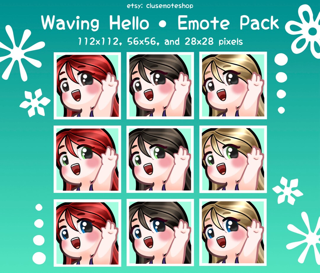 Emote Pack - Variants of Hair and Eye Colors - Etsy