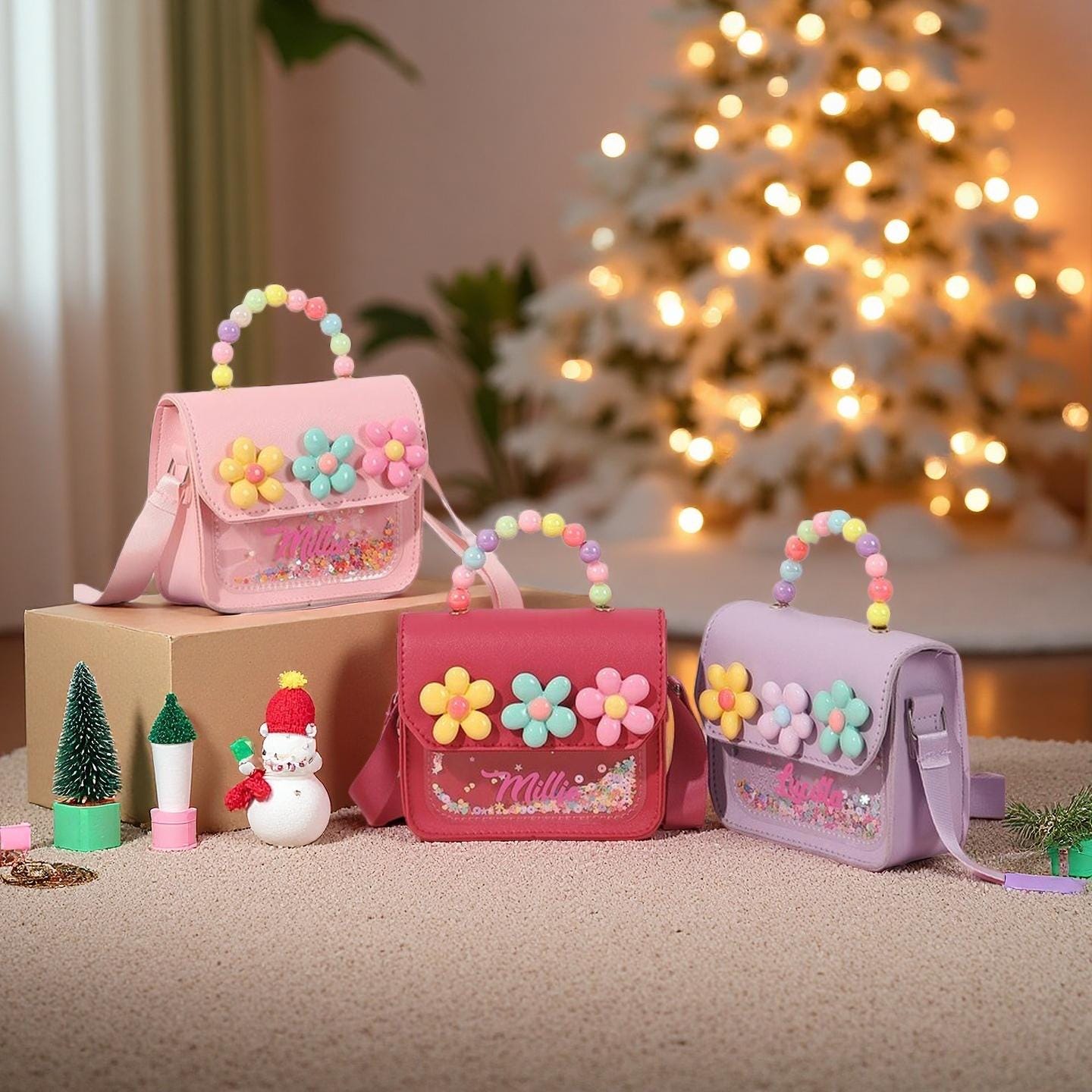 Handmade Little Girl Handbag With Flower,children's Name Handbags ...