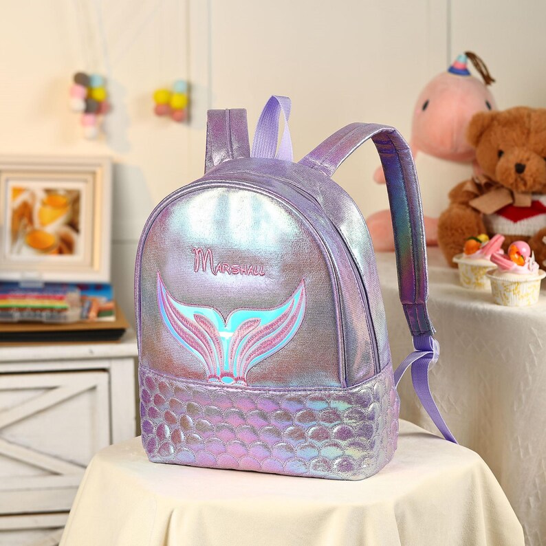 Personalized Embroidered Mermaid Kids Schoolbag. Kids Backpack ...