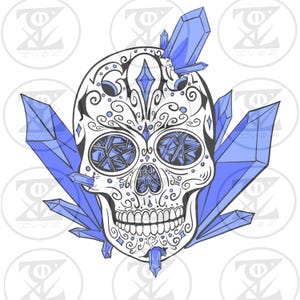 Crystal Skull Set blue&cyan SVG and PNG Files - Etsy