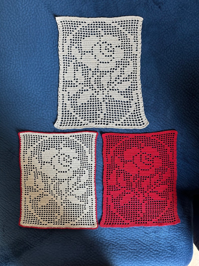 Crochet Rose Doily / Crochet Rose Filet / Table Decor / Made to Order ...