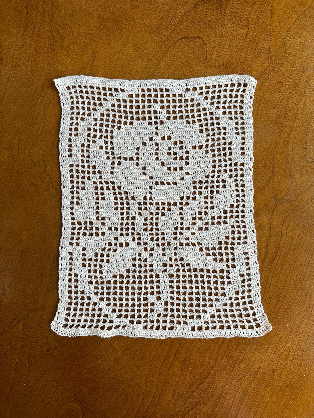 Crochet Rose Doily / Crochet Rose Filet / Table Decor / Made to Order ...