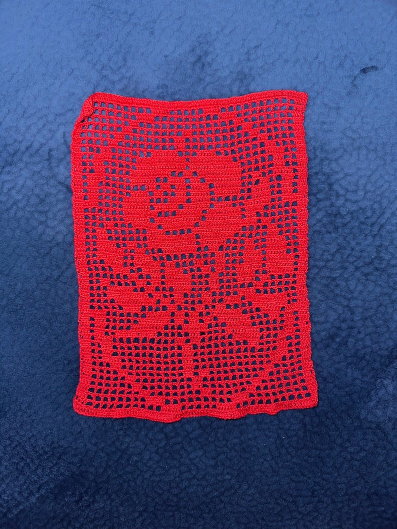 Crochet Rose Doily / Crochet Rose Filet / Table Decor / Made to Order ...