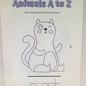 Animals Alphabet A to Z Coloring and Tracing Worksheet. Printable and ...