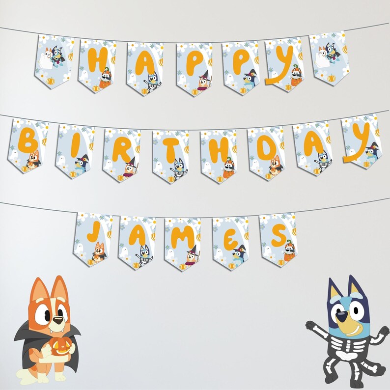 Editable Halloween Booey Birthday Banner Printable Canva Template ...