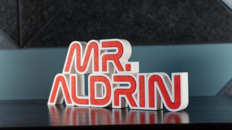 3D Printed Desk Name Plate – Nasa-inspired Font for Teachers, Coaches ...