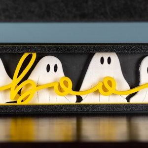 3D Printed Halloween Ghost Shadowbox Sign 'boo' Script Font With 4 ...