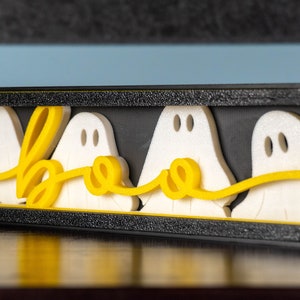 3D Printed Halloween Ghost Shadowbox Sign 'boo' Script Font With 4 ...