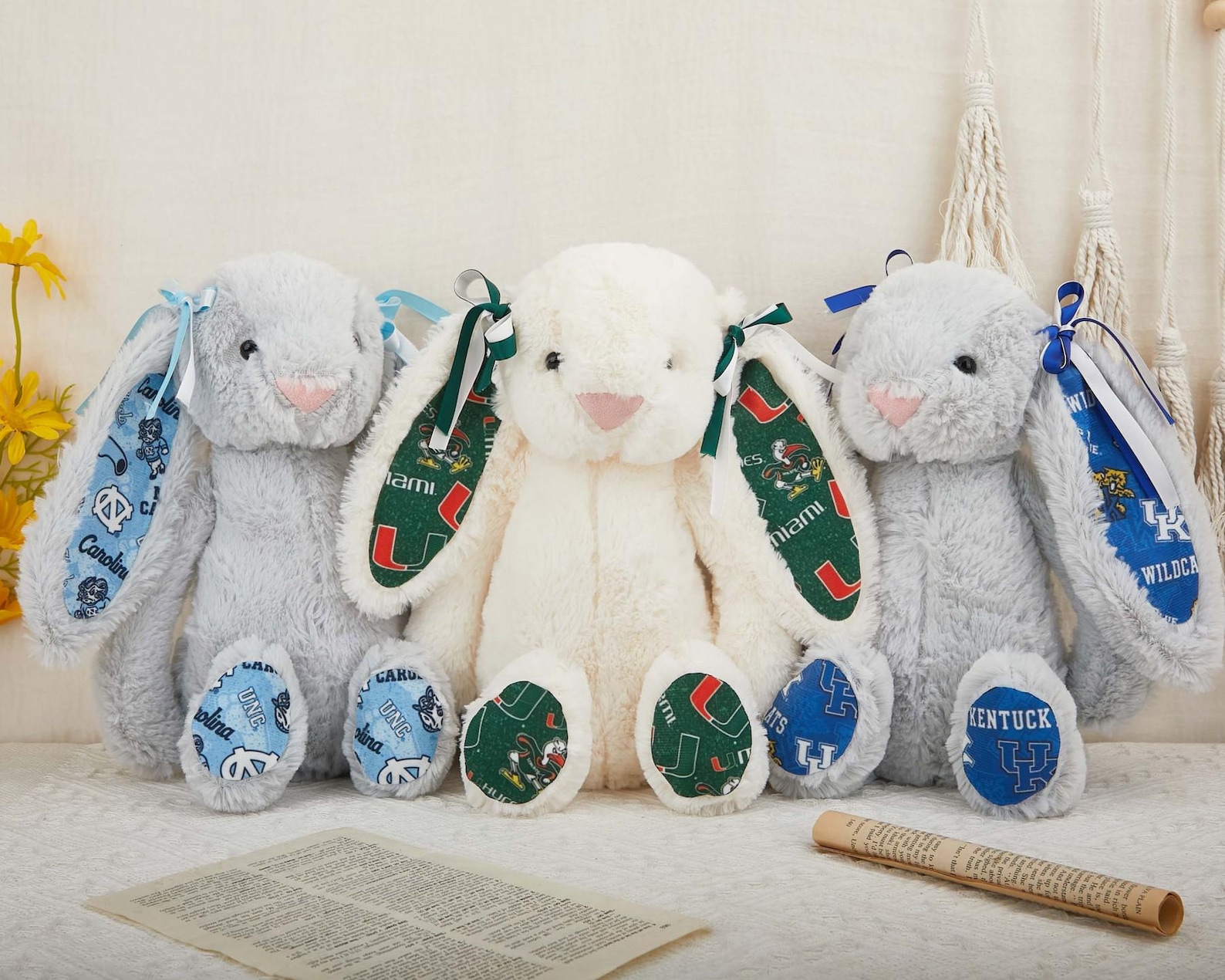 Personalized College Graduation Bunny Class of 2026, Custom Embroidered ...