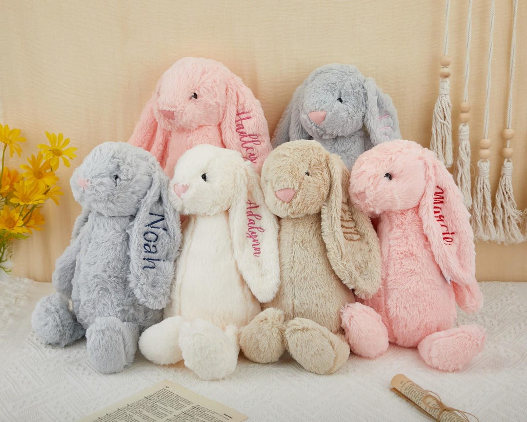 Personalized Embroidered Plush Bunny Rabbit Toy, Custom Monogram,easter ...