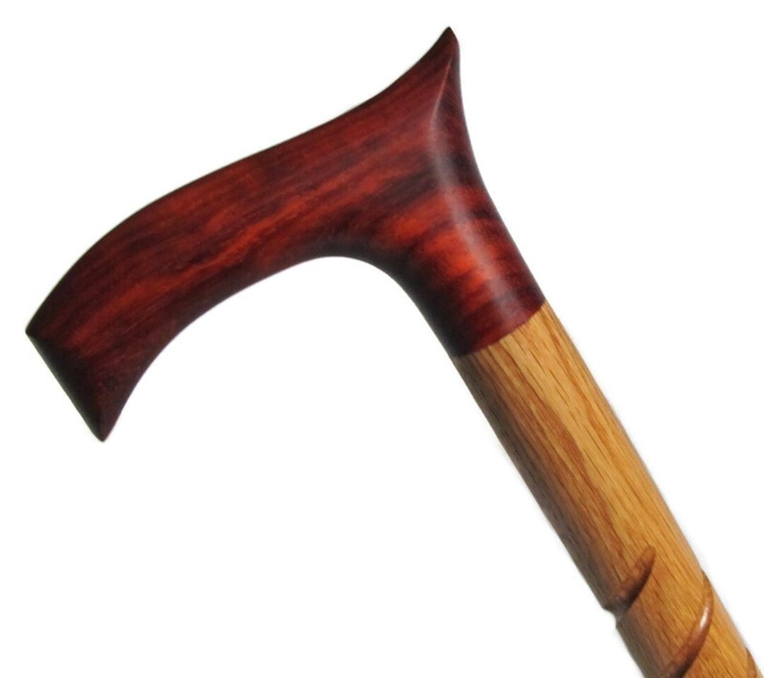 Walking Cane/white Oak and Padauk/hand Cut Spiraling/ Beautiful Cane ...