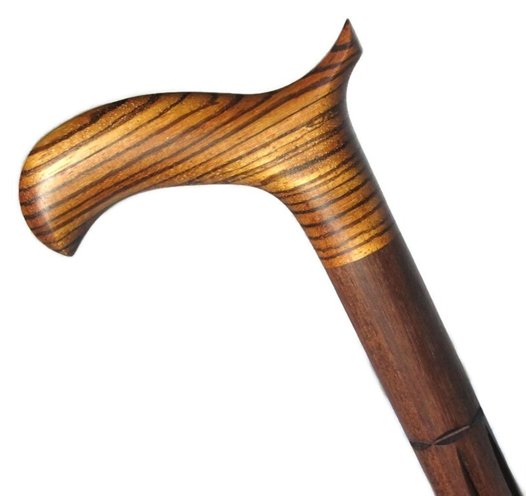 Walnut Walking Cane Walnut and Zebrawood/distinguished Gentleman/pretty ...
