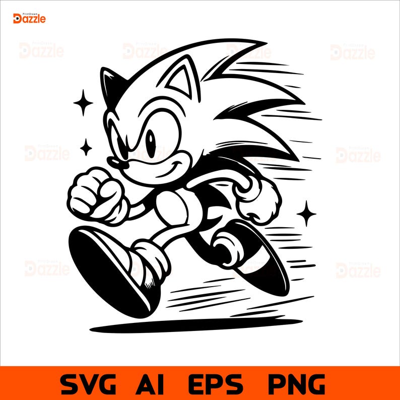 Sonic Svg, Sonic Outline Svg, Sonic Hedgehog Svg, Sonic Hedgehog Png ...