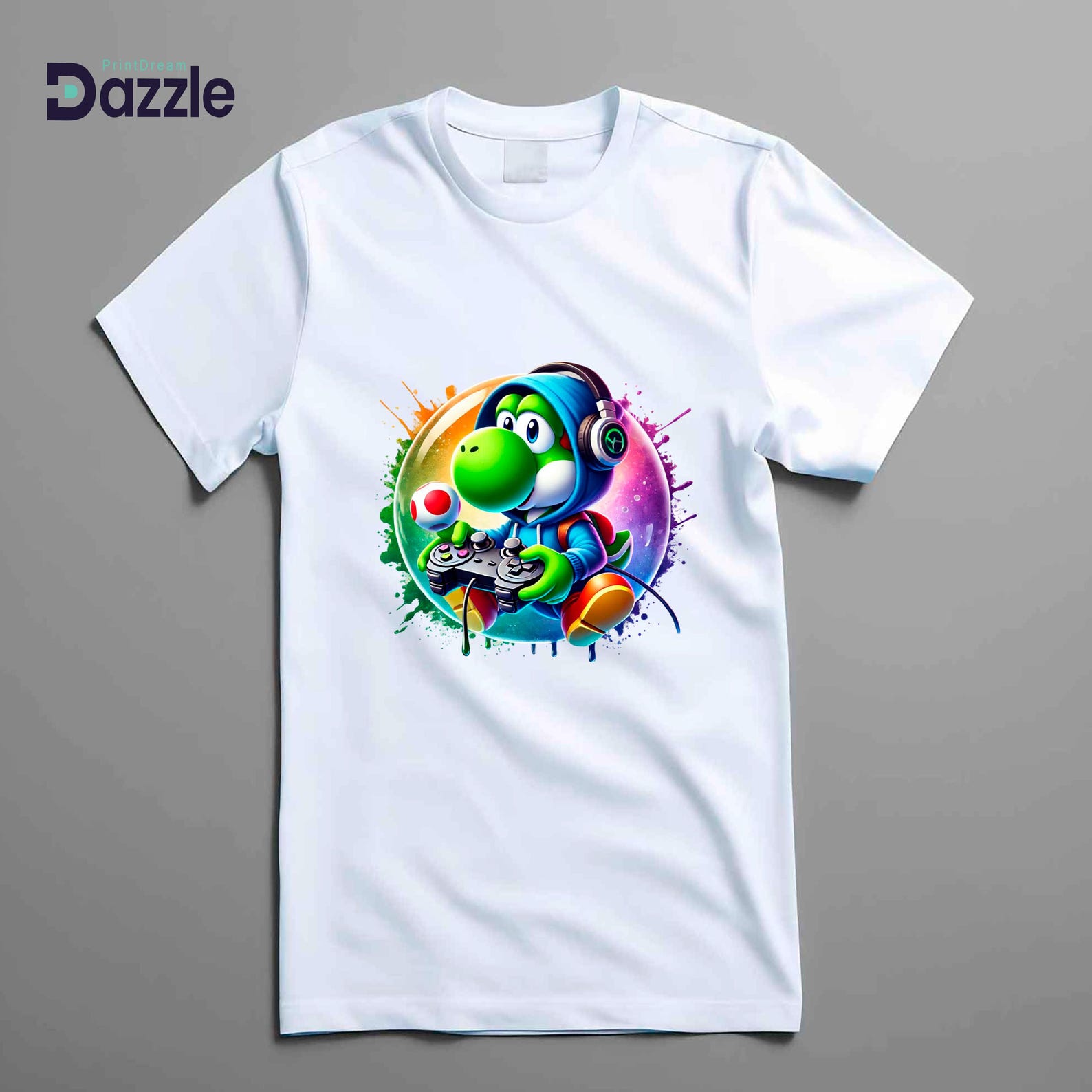 Yoshi Gamer Watercolor Splash, Clipart Images, Graphics and Artwork ...