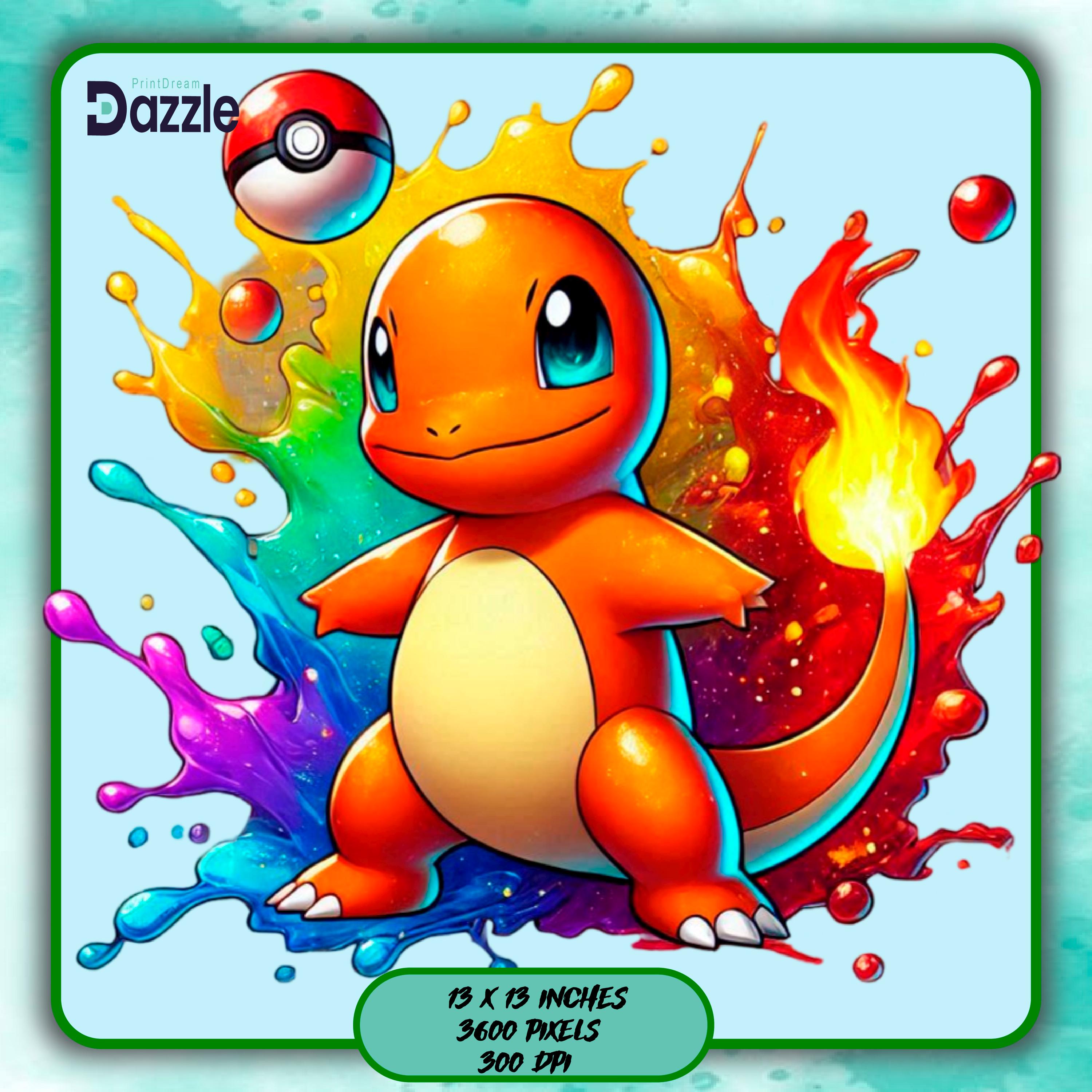 Charmander Watercolor Splash PNG Image, Clipart Images, Graphics and ...