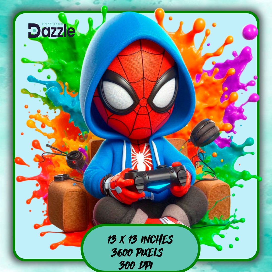 Spidey Gamer Watercolor Splash, Clipart Images, Graphics and Artwork ...