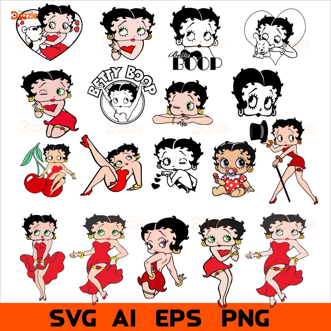 Betty Boop SVG Bundle,betty Boop Layered,svg, Easy Cut,tshirt Print ...