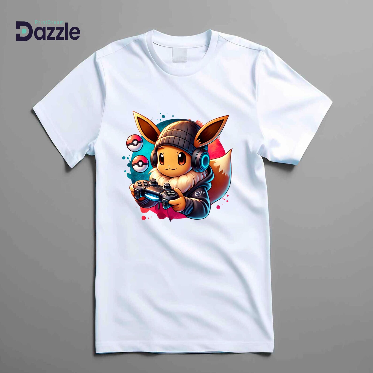 Eevee Gamer Watercolor Splash, Clipart Images, Graphics and Artwork ...