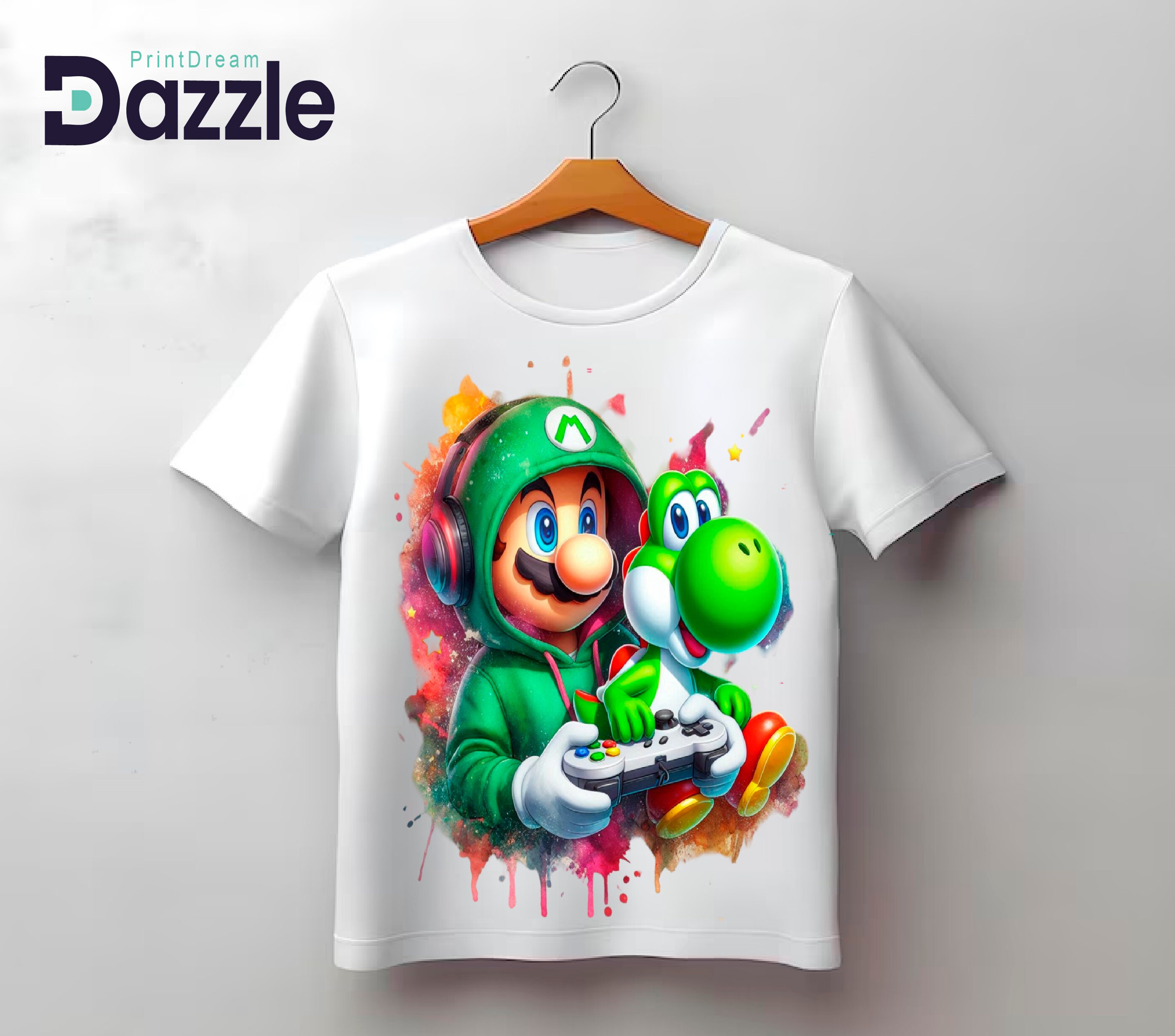 Mario Gamer Watercolor Splash, Clipart Images, Graphics and Artwork ...