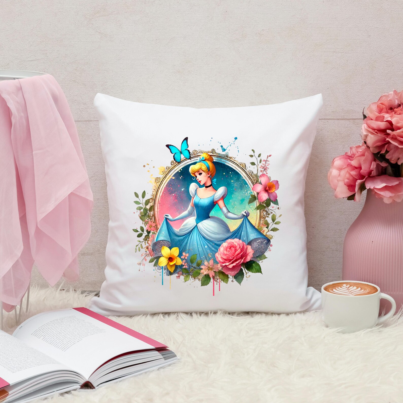 Cinderella Frame Watercolor Splash, Clipart Images, Graphics and ...