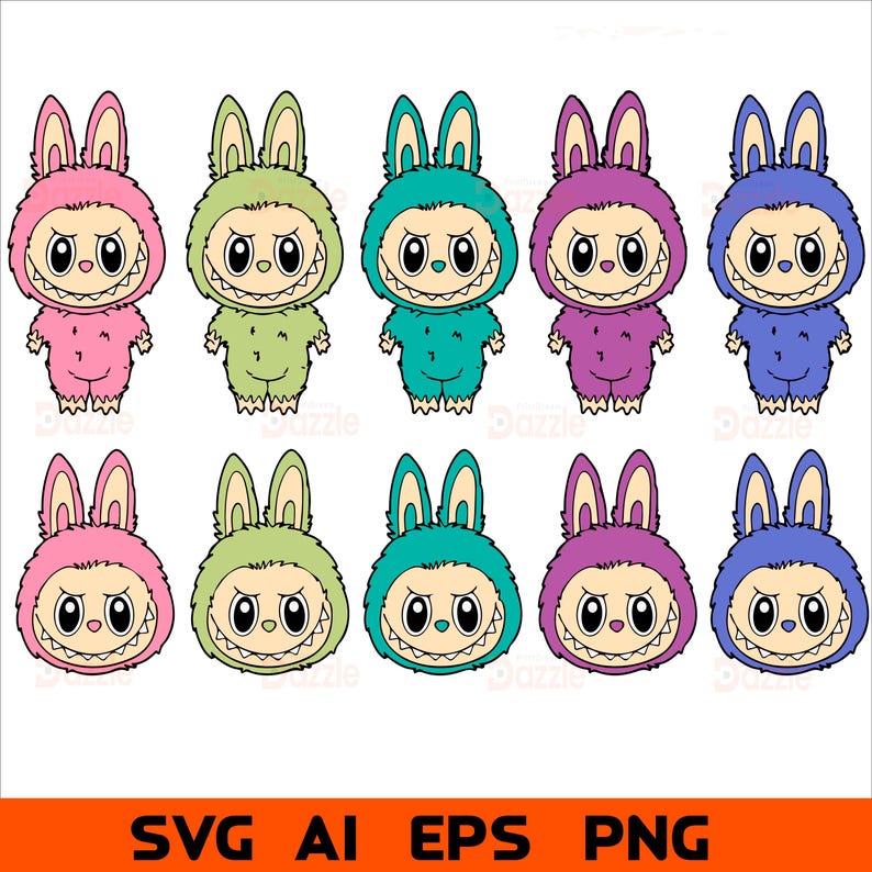 Labubu Designs SVG Bundle, Labubu Clipart, Labubu Eps, Cute Labubu ...