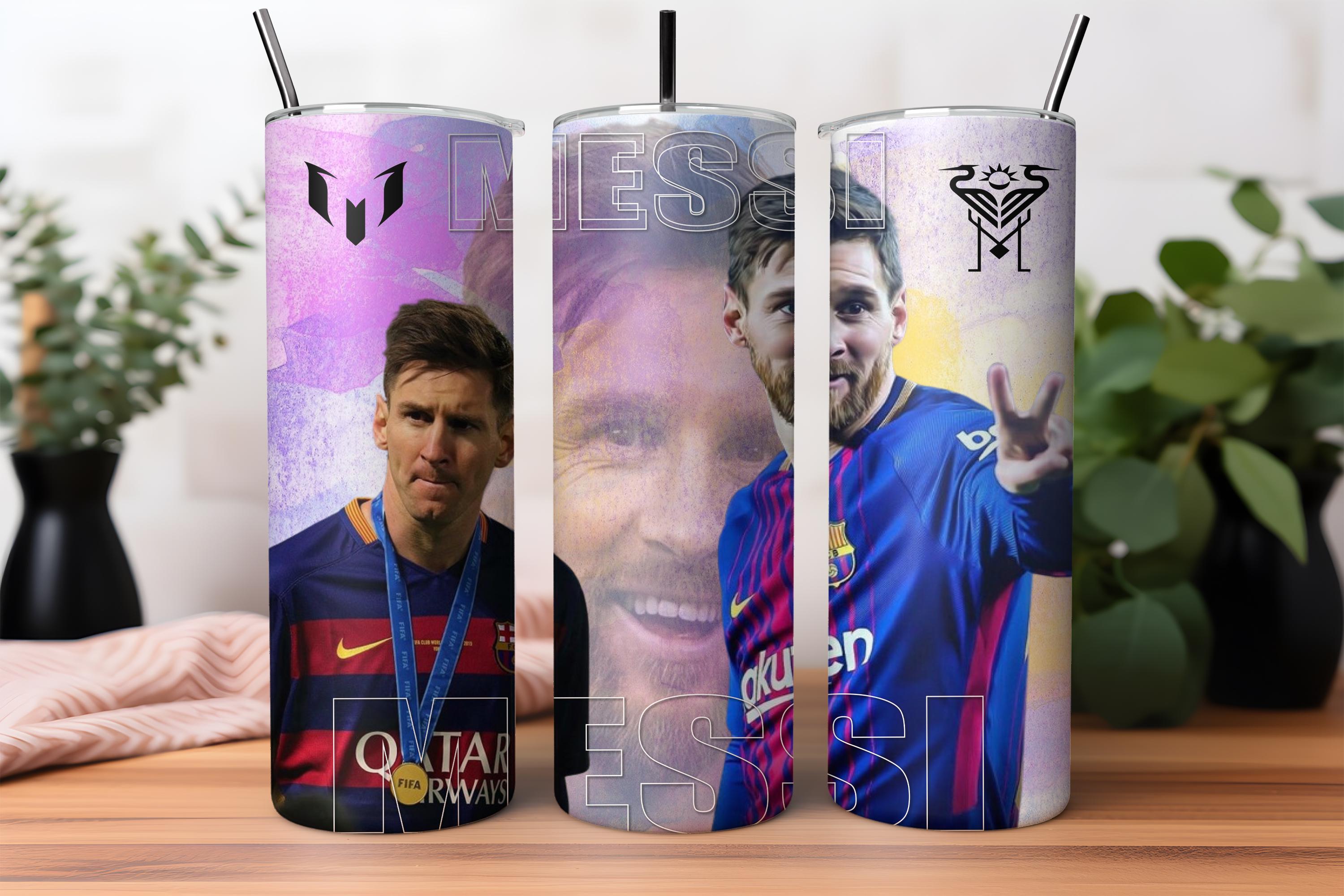 Lionel Messi 20oz Skinny Tumbler Wrap Sublimation Design, Messi 20oz ...