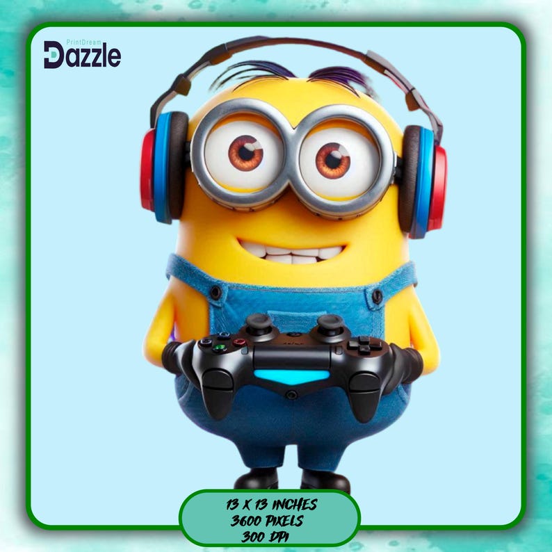 Minion Gamer Watercolor Splash, Clipart Images, Graphics and Artwork ...
