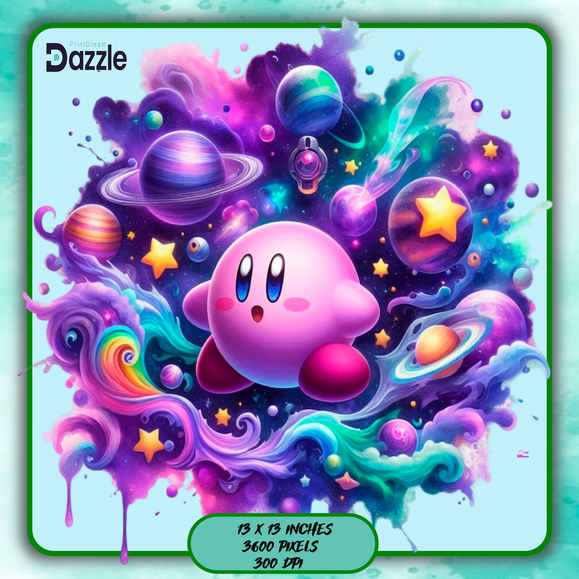 Kirby Galaxy Watercolor Splash, Clipart Images, Graphics and Artwork ...