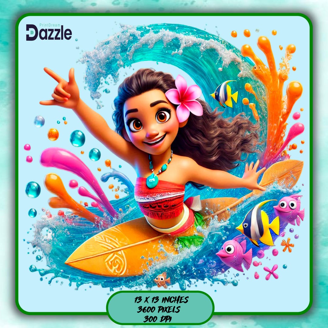 Moana Ocean Frame Watercolor Splash, Clipart Images, Graphics and ...