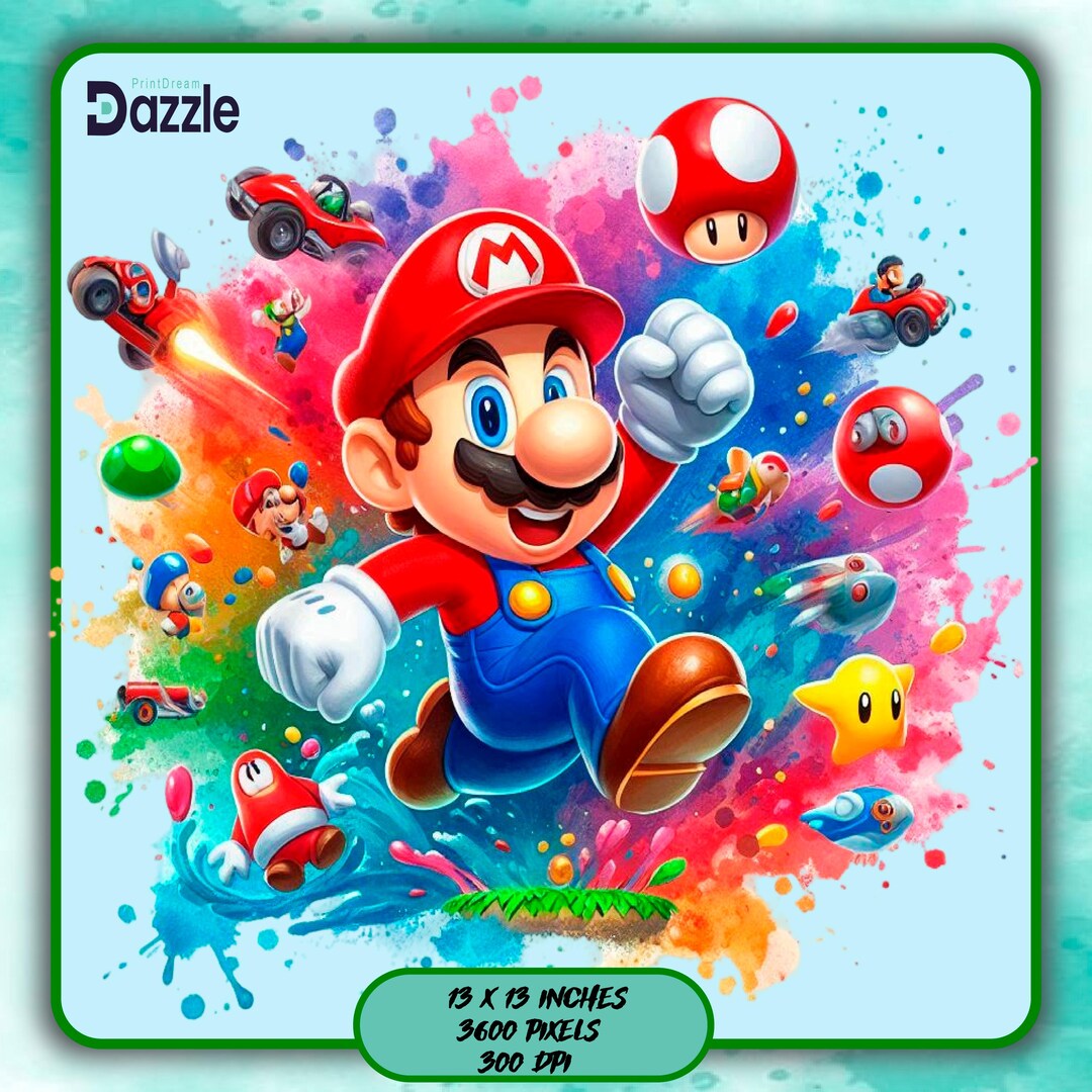 Super Mario Splash Friends, Clipart Images, Digital Design PNG File for ...