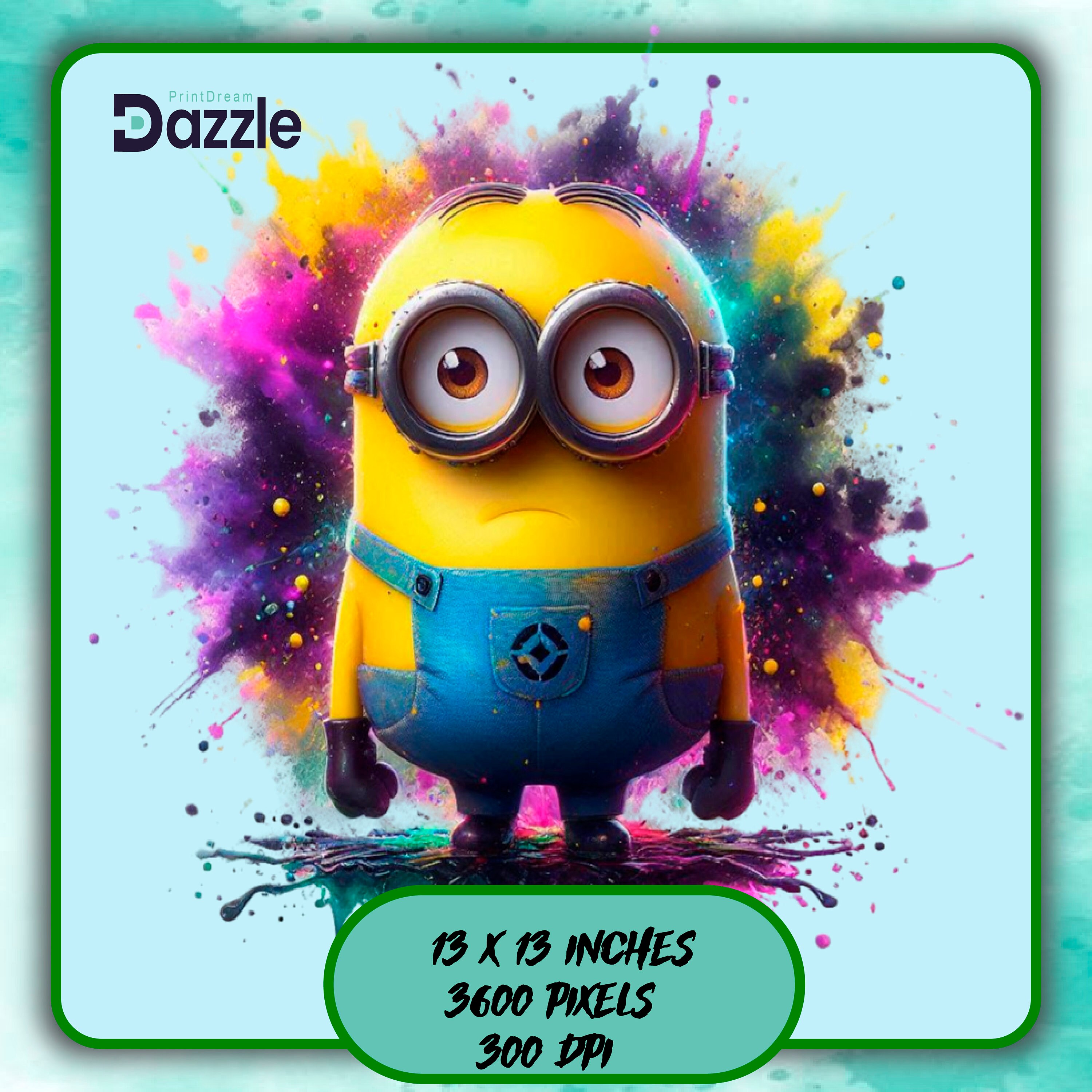 Minion PNG Minions Clipart 3D Watercolor Splash PNG 300dpi Transparent ...