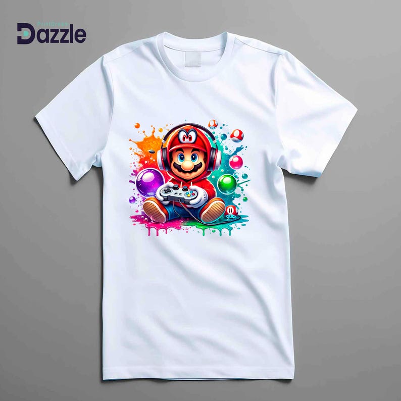 Mario Gamer Watercolor Splash, Clipart Images, Graphics and Artwork ...