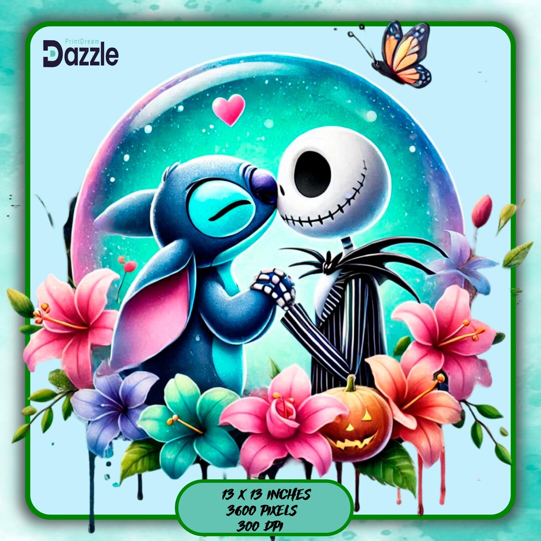 Stitch and Jack Kiss PNG Image, Clipart Images, Graphics and Artwork ...