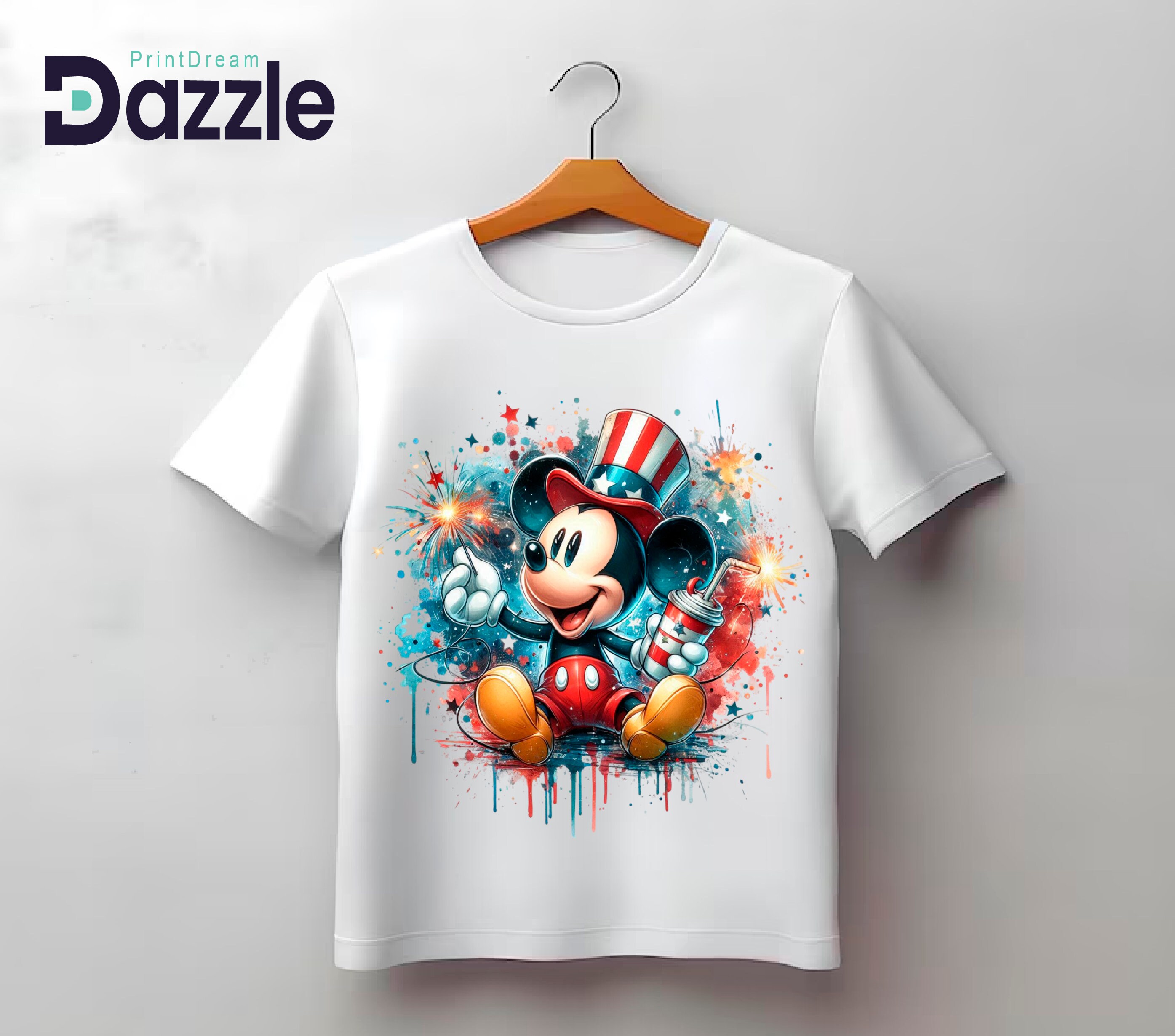 Mickey Mouse Splash and Watercolor Digital Design PNG File Sublimation ...