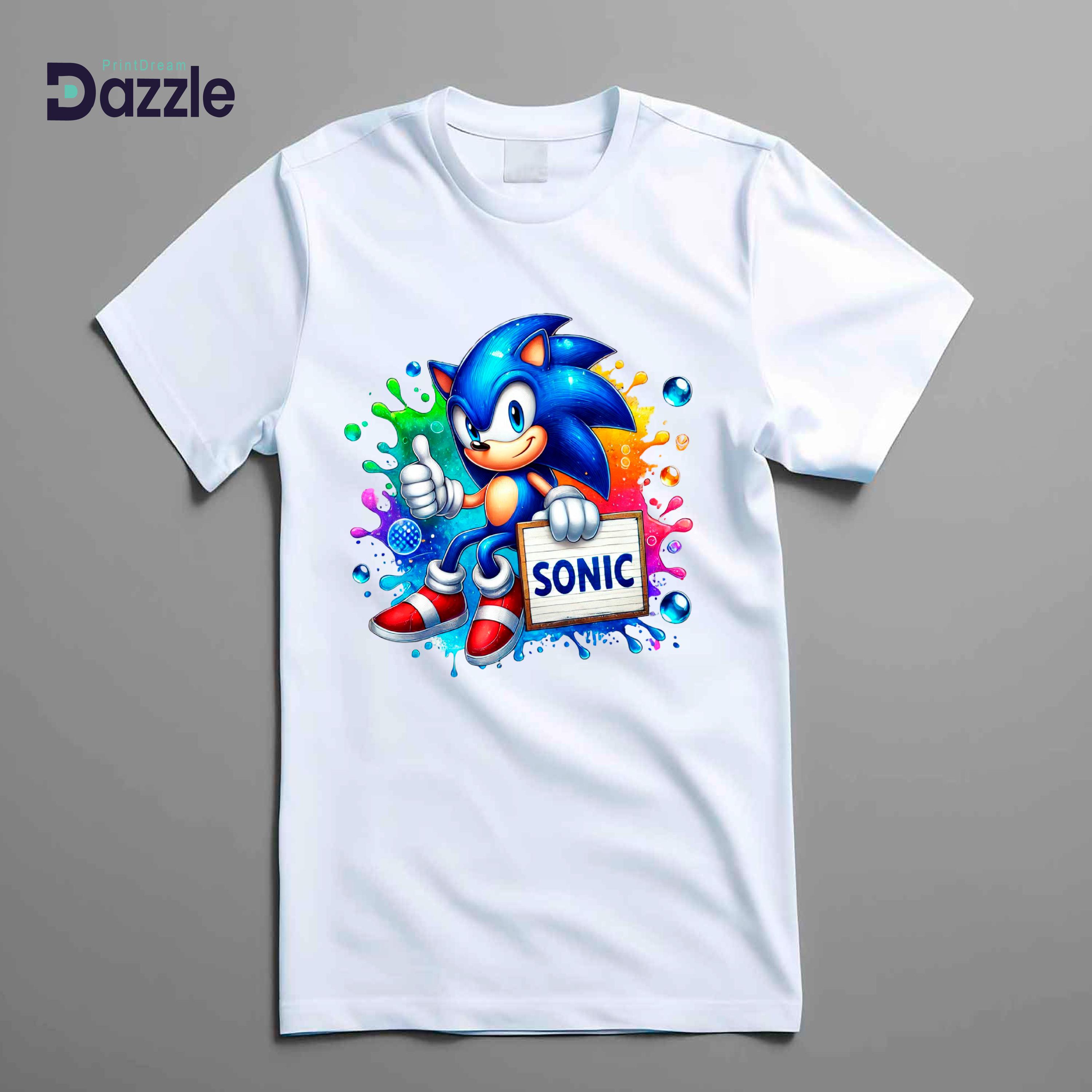 Personalized Sonic Sign Watercolor Splash, Clipart Images, Graphics and ...