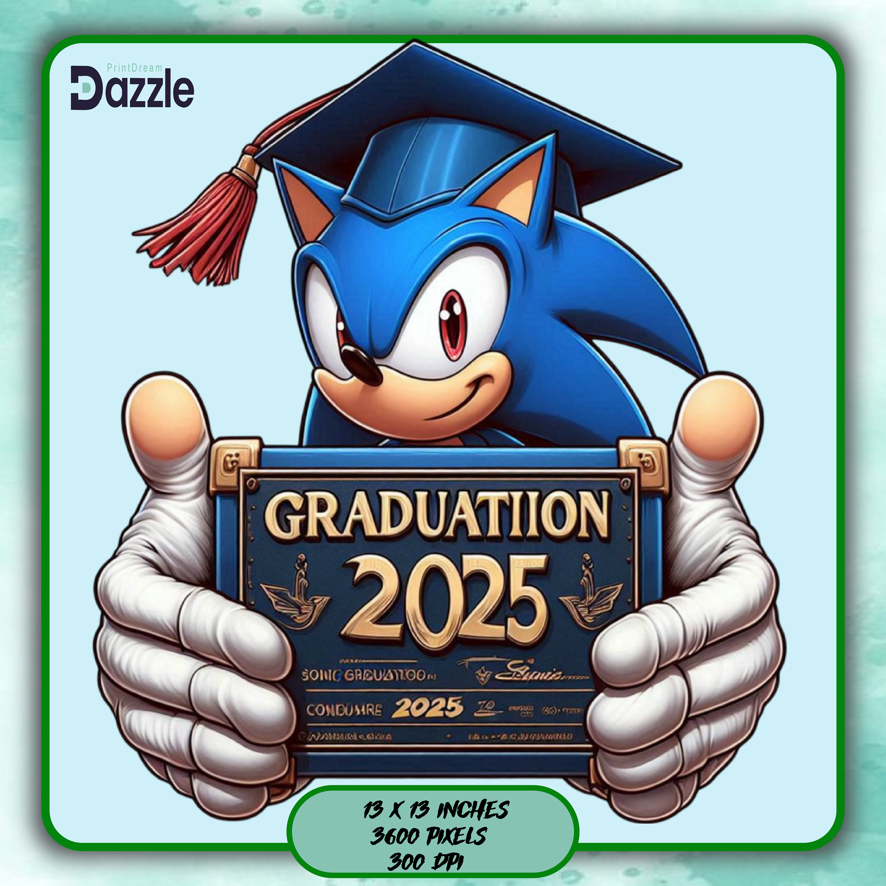 Sonic Graduation 2025 Watercolor Splash, Clipart Images, Graphics and ...