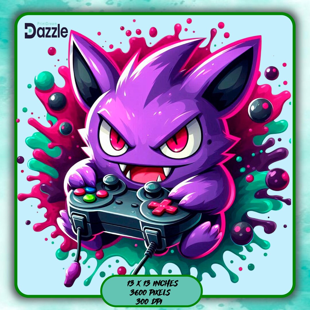Gengar Gamer Watercolor Splash, Clipart Images, Graphics and Artwork ...