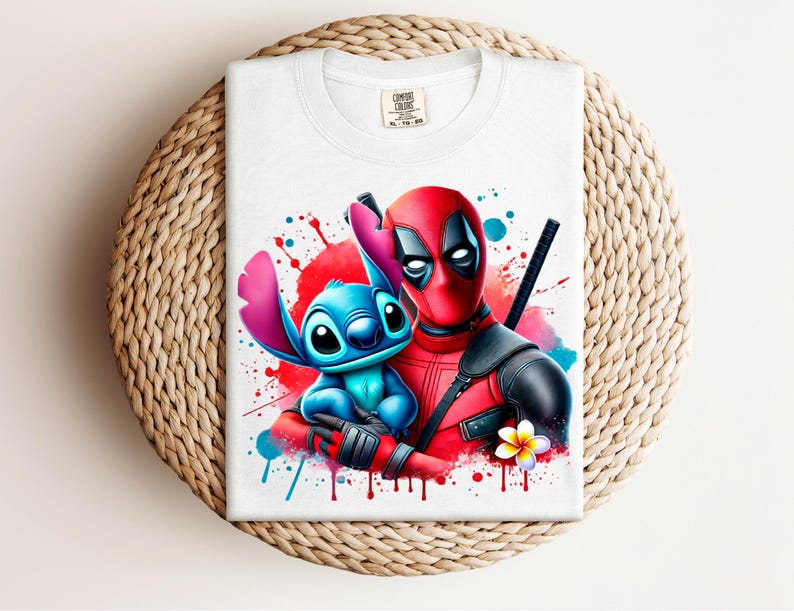 Deadpool and Stitch Watercolor Splash, Clipart Images, Graphics and ...