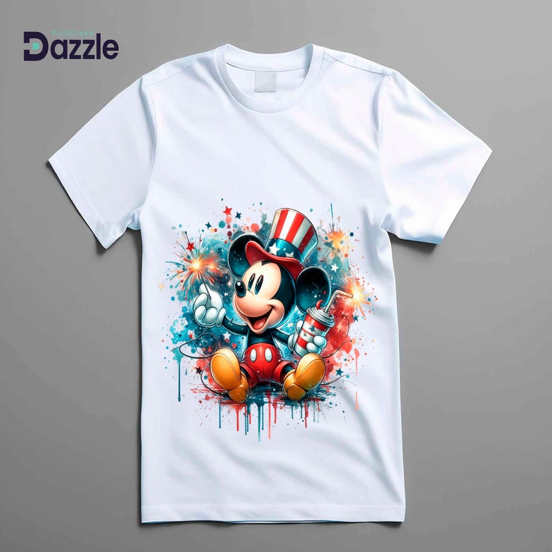 Mickey Mouse Splash and Watercolor Digital Design PNG File Sublimation ...