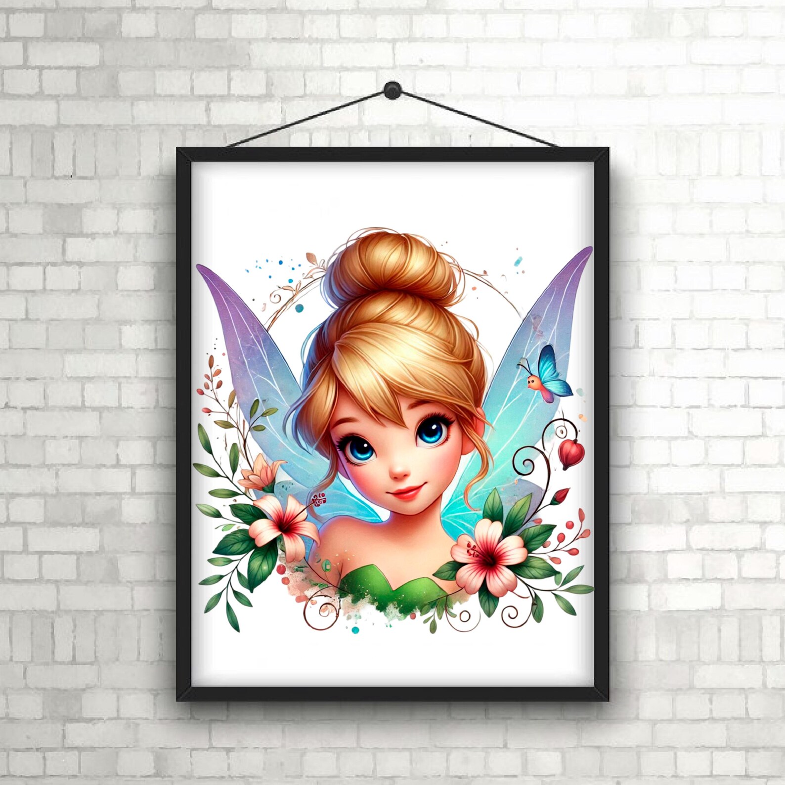 Tinkerbell Frame Watercolor Splash, Clipart Images, Graphics and ...
