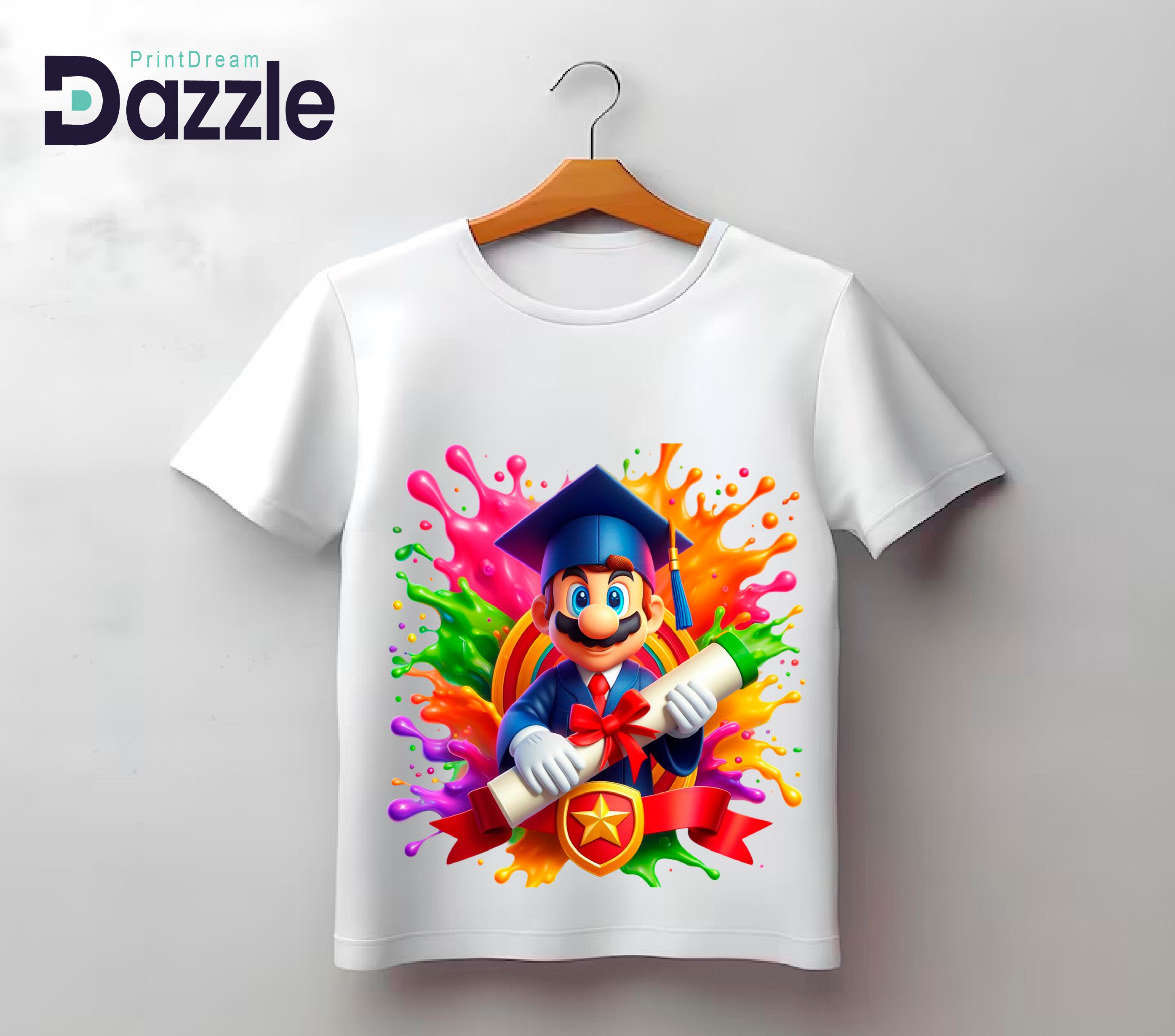 Mario Diploma Graduation Watercolor Splash, Clipart Images, Graphics ...