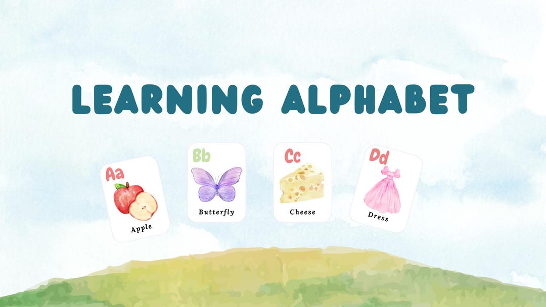50 English Alphabet Flashcards Learning Material Soft Colors - Etsy