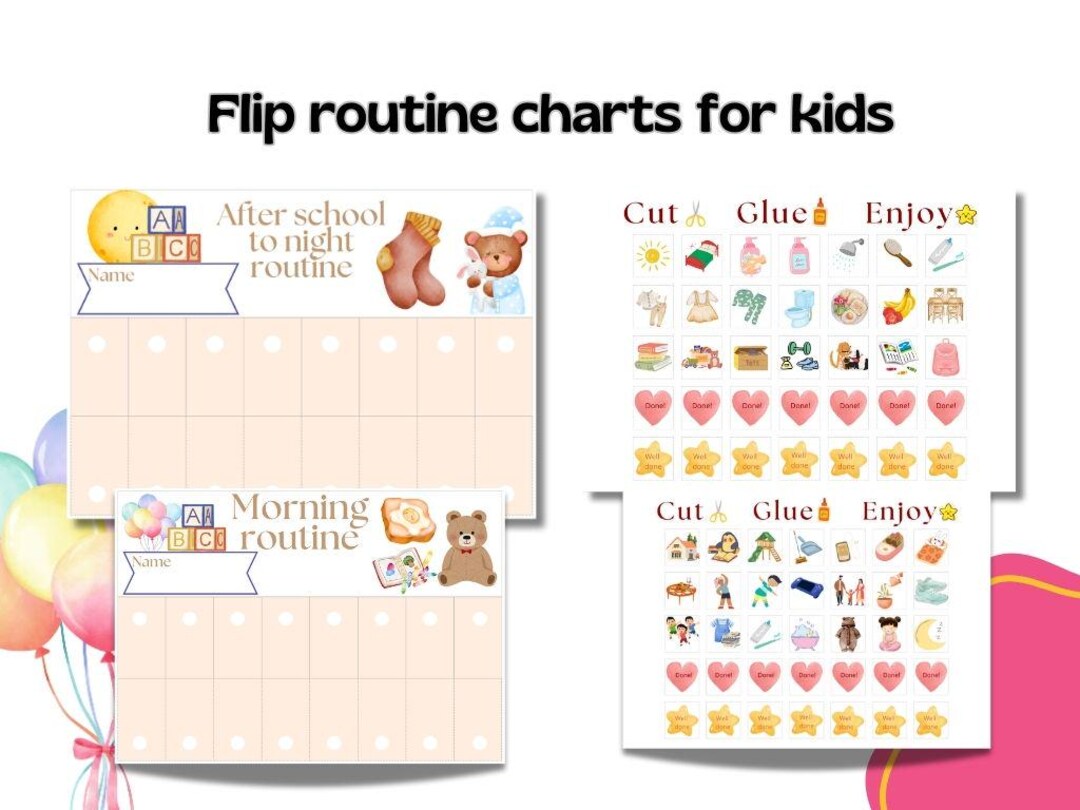 Flip Routine Chart for Kids Morning and After-school Activities - Etsy