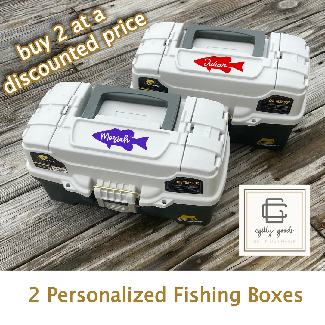 2 Personalized Fishing Tackle Boxes - Twin Pack - Free Shipping ...