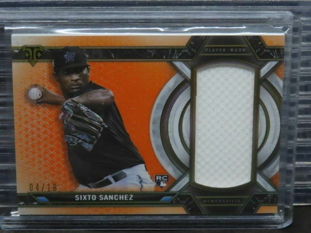 2021 Triple Threads Sixto Sanchez Amber Rookie RC Player Worn Jersey #4 ...