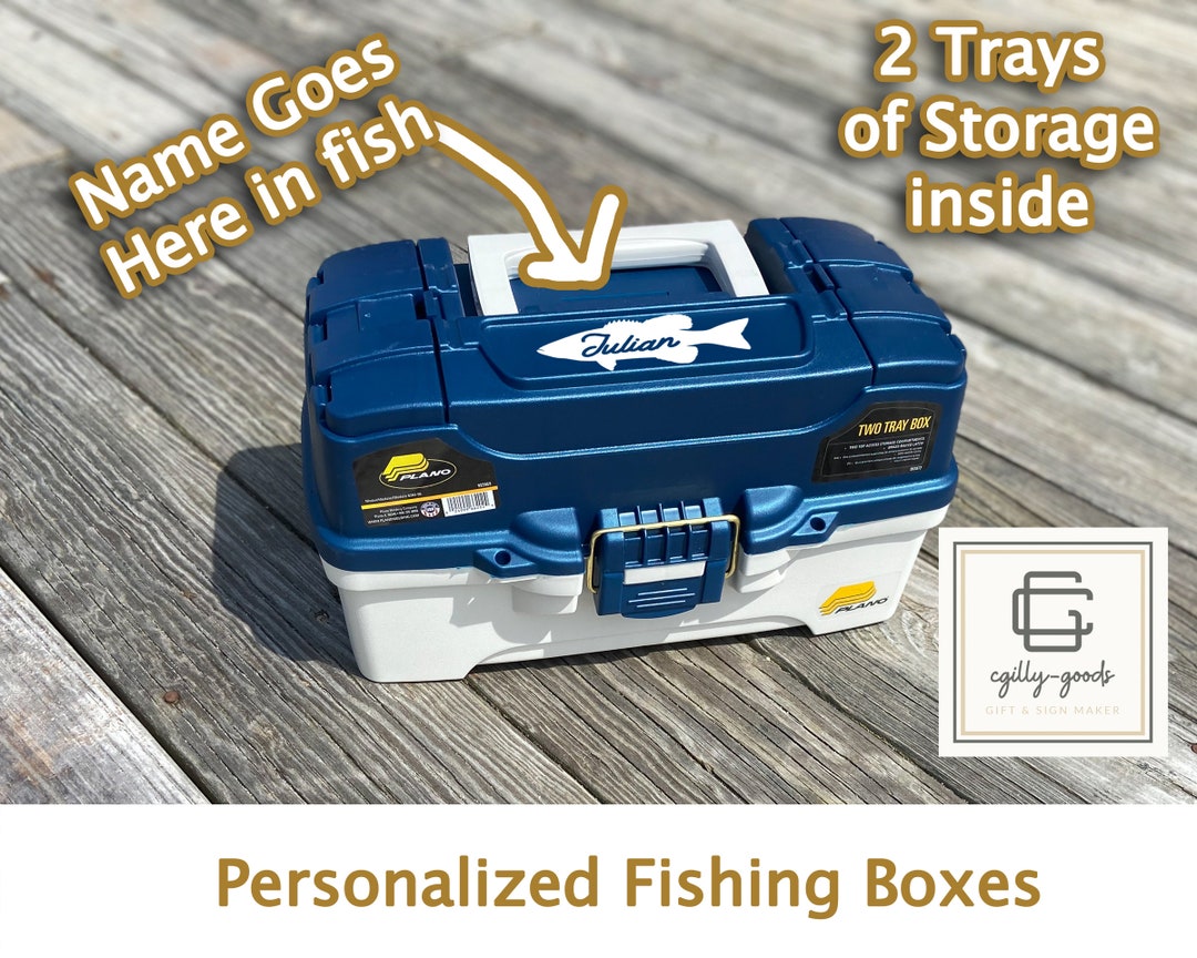Personalized 2 Tray Fishing Tackle Box - Free Shipping - Etsy
