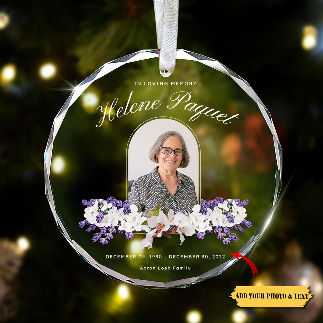 Personalized Memorial Glass Ornament, in Loving Memory Keepsake With ...