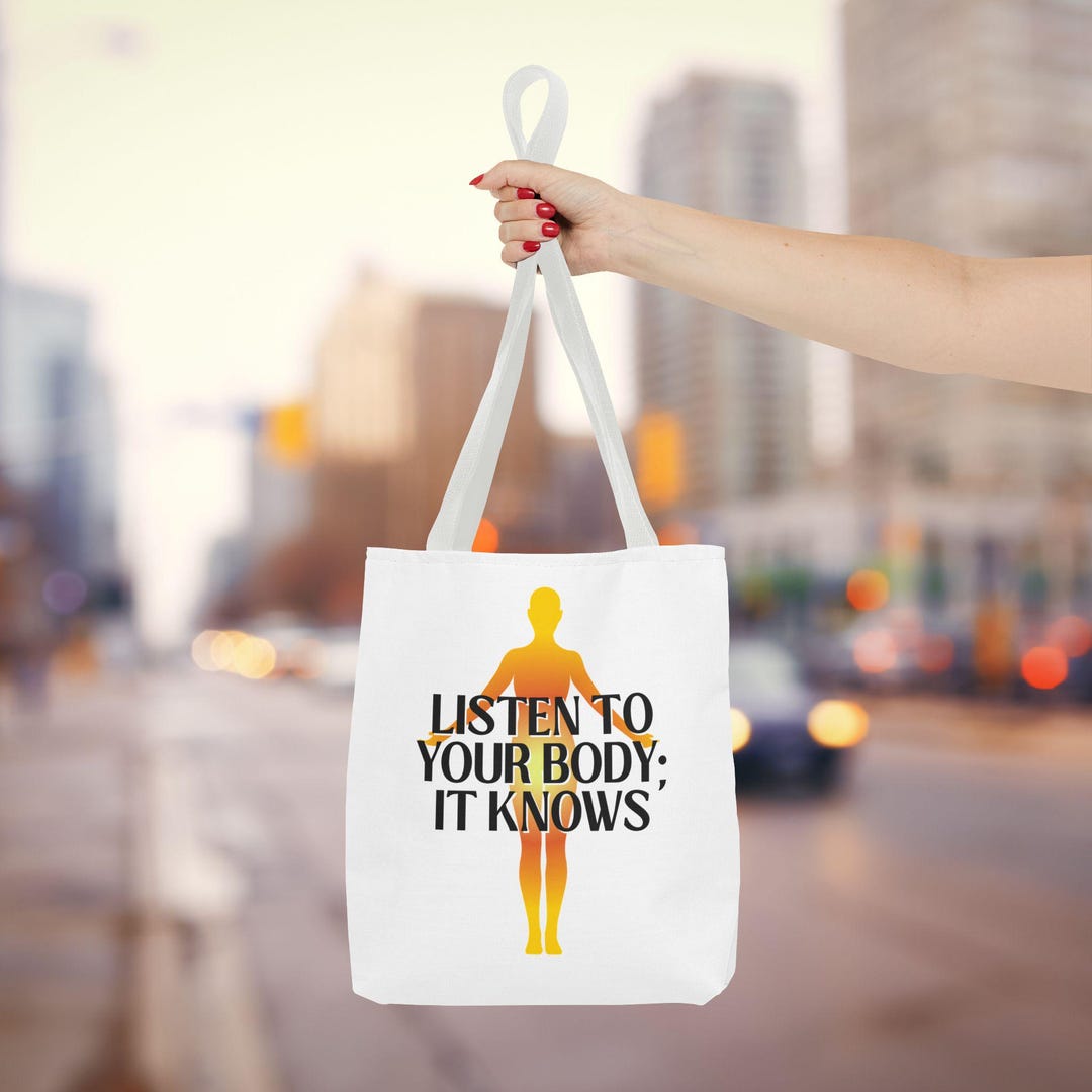 Motivational Holistic Health Tote Bag, Inspirational Listen to Your ...