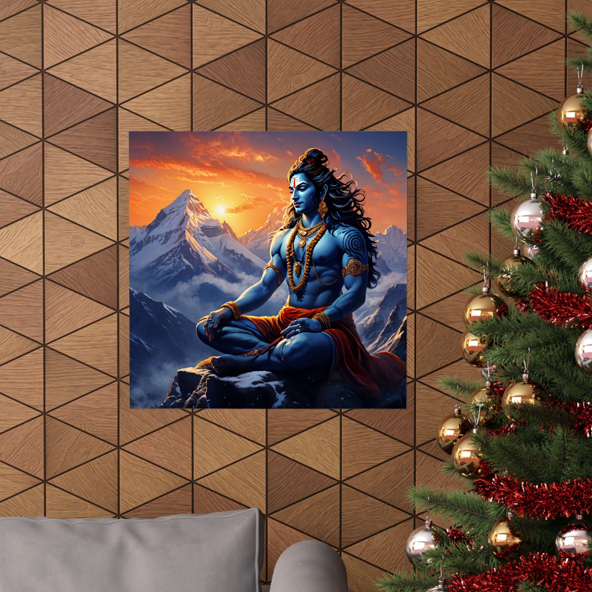 Shiva Hindu God Poster, Deity Wall Art, Hindu God Decor, Yoga Studio ...