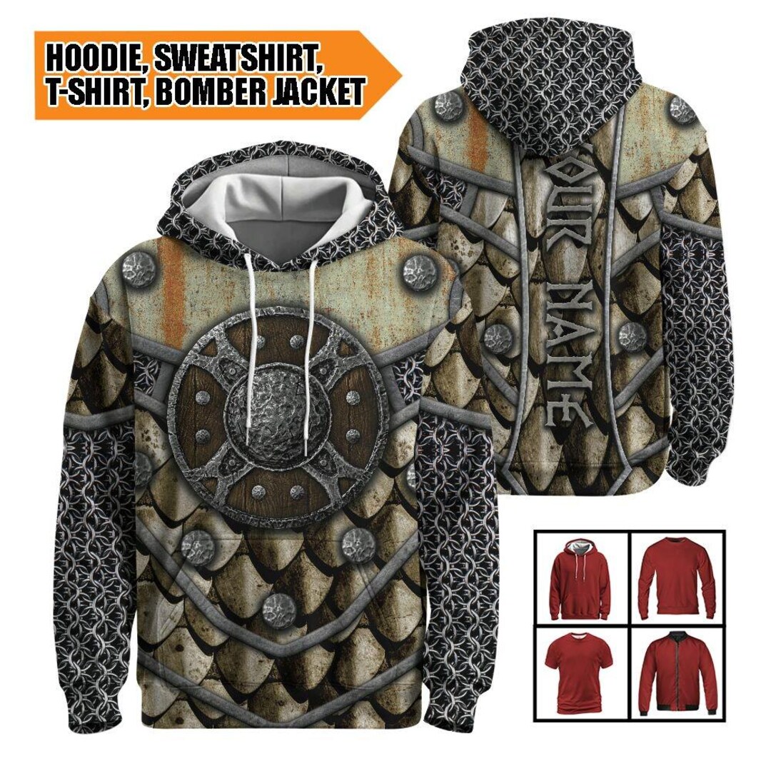 Personalize Costume Metal Chain Mail Armor Hoodie, Chainmail Knight ...